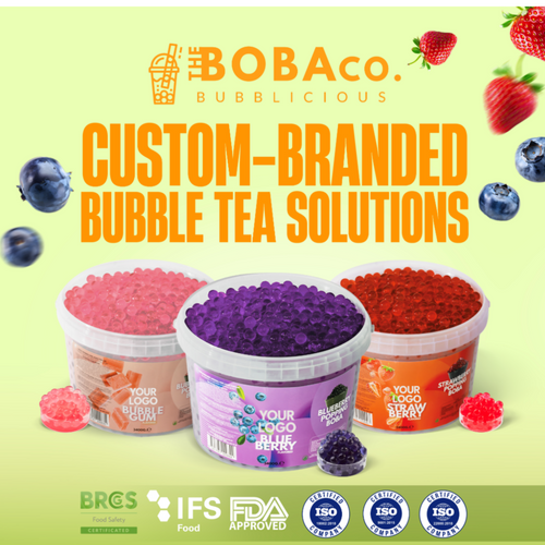POPPING BOBA - BURSTING BOBA - RED GRAPE 3.4KG - Private Label Middle ...