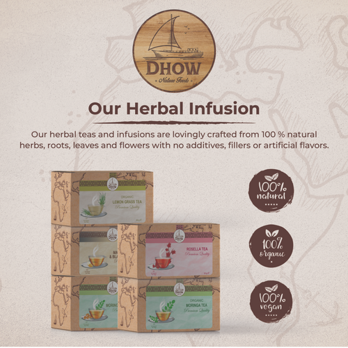Herbal Infusion Tea: Rosella, Moringa, Lemongrass, Moringa & Ginger ...