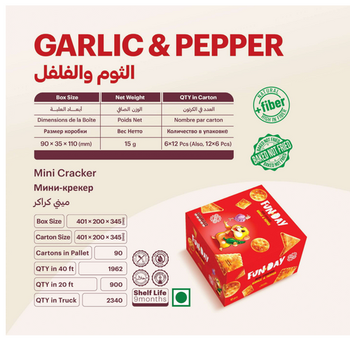 FUN DAY MINI CRACKER GARLIC & PEPPER - Gulfood 2026