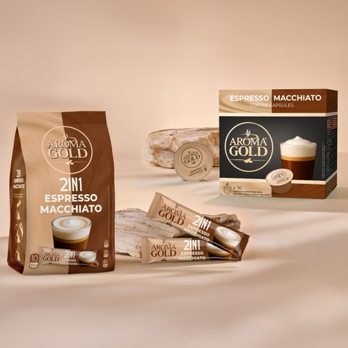 Aroma Gold Espresso Macchiato Coffee Capsules - Gulfood 2026