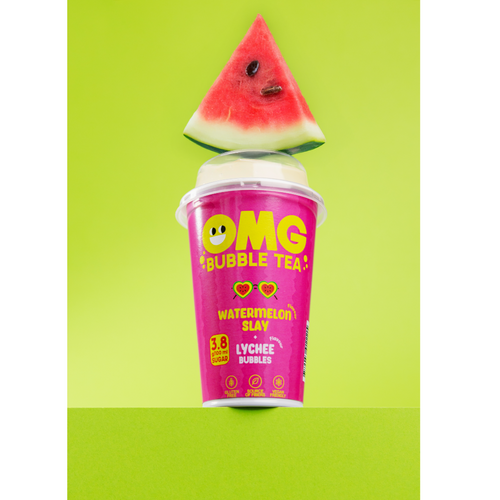 OMG Bubble Tea Hibiscus Watermelon Tea with Lychee Bubbles (reduced ...