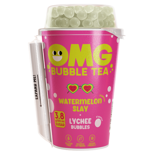 OMG Bubble Tea Hibiscus Watermelon Tea with Lychee Bubbles (reduced ...
