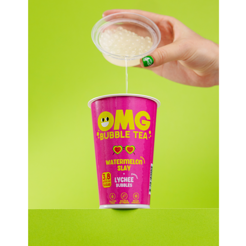OMG Bubble Tea Hibiscus Watermelon Tea with Lychee Bubbles (reduced ...