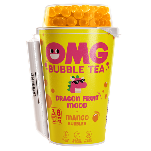 OMG Bubble Tea Hibiscus Dragon Fruit Tea with Mango Bubbles (reduced sugar) - Gulfood 2026