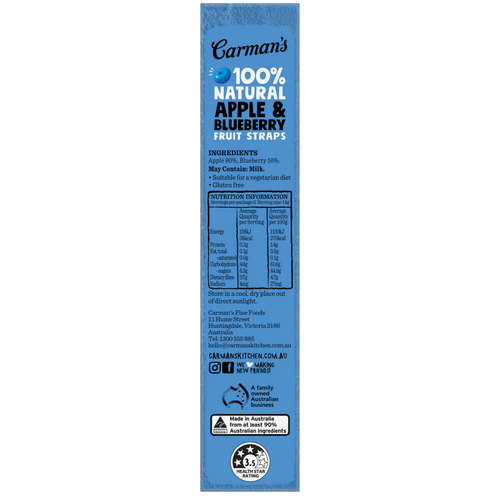 Carman's Apple & Blueberry Fruit Straps 70g - Gulfood 2026