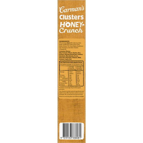 Carman's Aussie Oat Honey Crunch Clusters 450g - Gulfood 2026