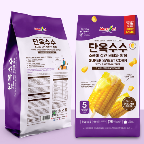 Mascorn Korean Series Frozen Sweet Corn Cobs with Salted Butter ...